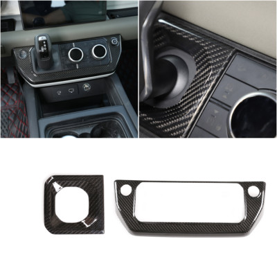 Real Carbon Fiber Shift Gear Panel Frame Cover For Land Rover Defender ...