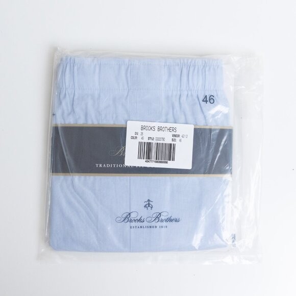 Brooks Brothers Boxers Traditional Fit Light Blue Cotton Shorts Size 46 ...