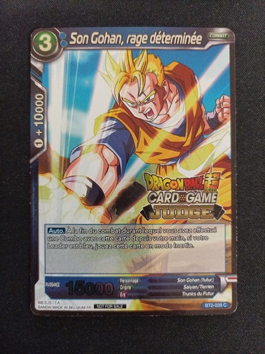 Carte Dragon Ball Son Gohan Rage Déterminée Bt2-039 JUDGE | eBay