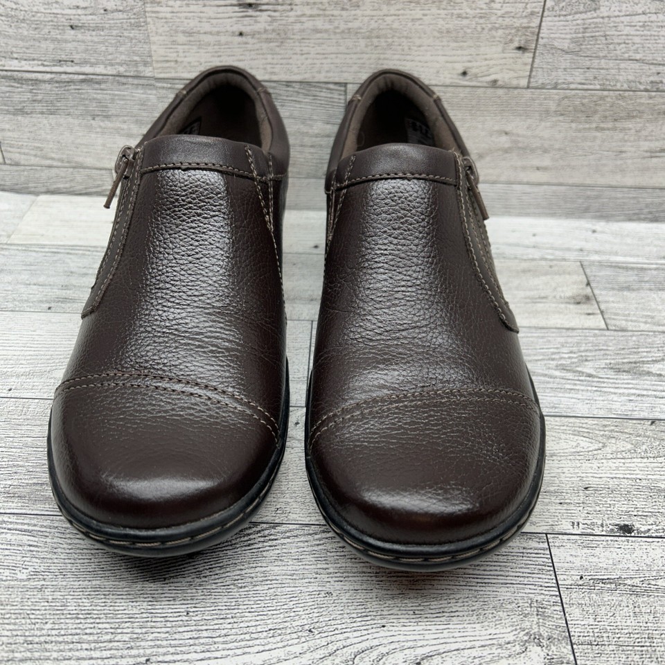 Clarks Collection Women's Cora Giny Loafer Brown Tumbled SIZE 6.5 M Zip ...