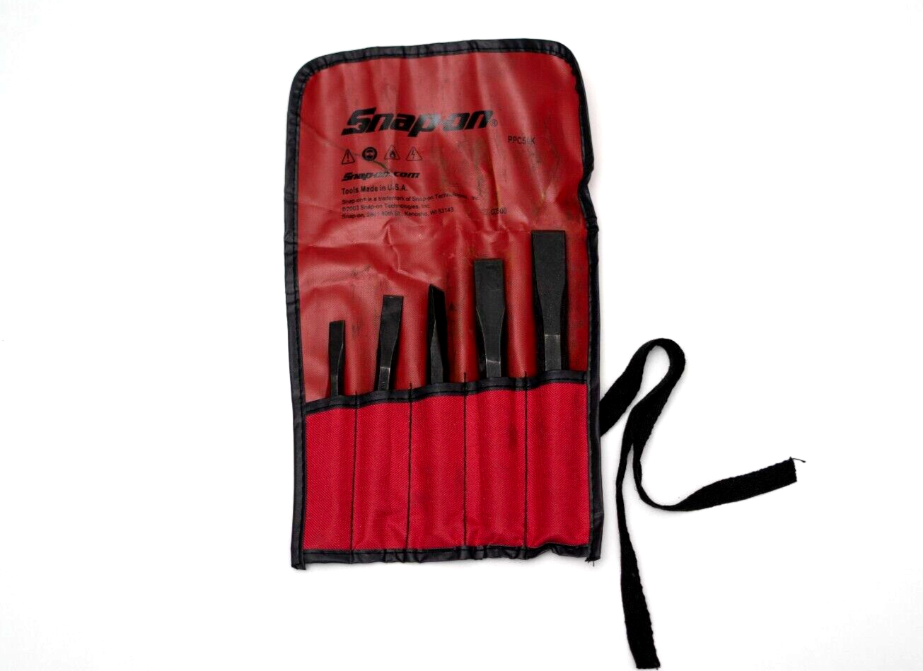 Snap-on Tools NEW PPC50AK 5 Piece Flat Chisel Set w/ Kit Bag USA | eBay