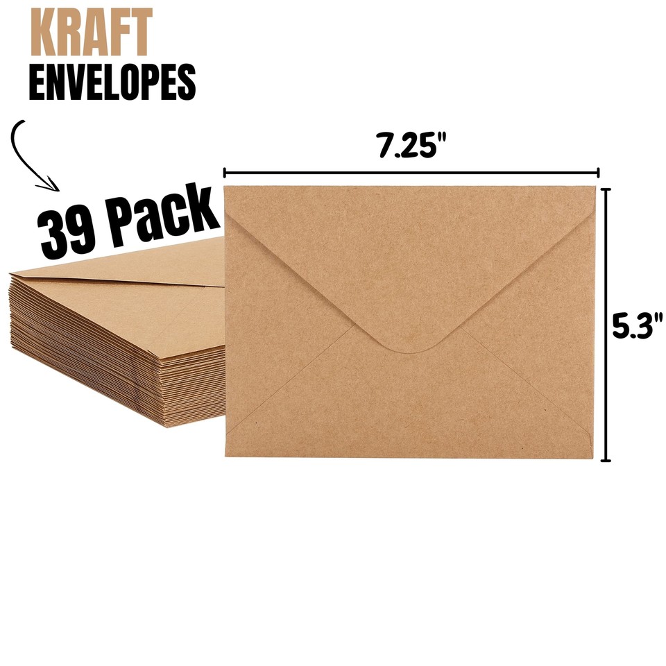 A7 Invitation Envelopes Brown Paper Envelopes, 39Pcs | eBay