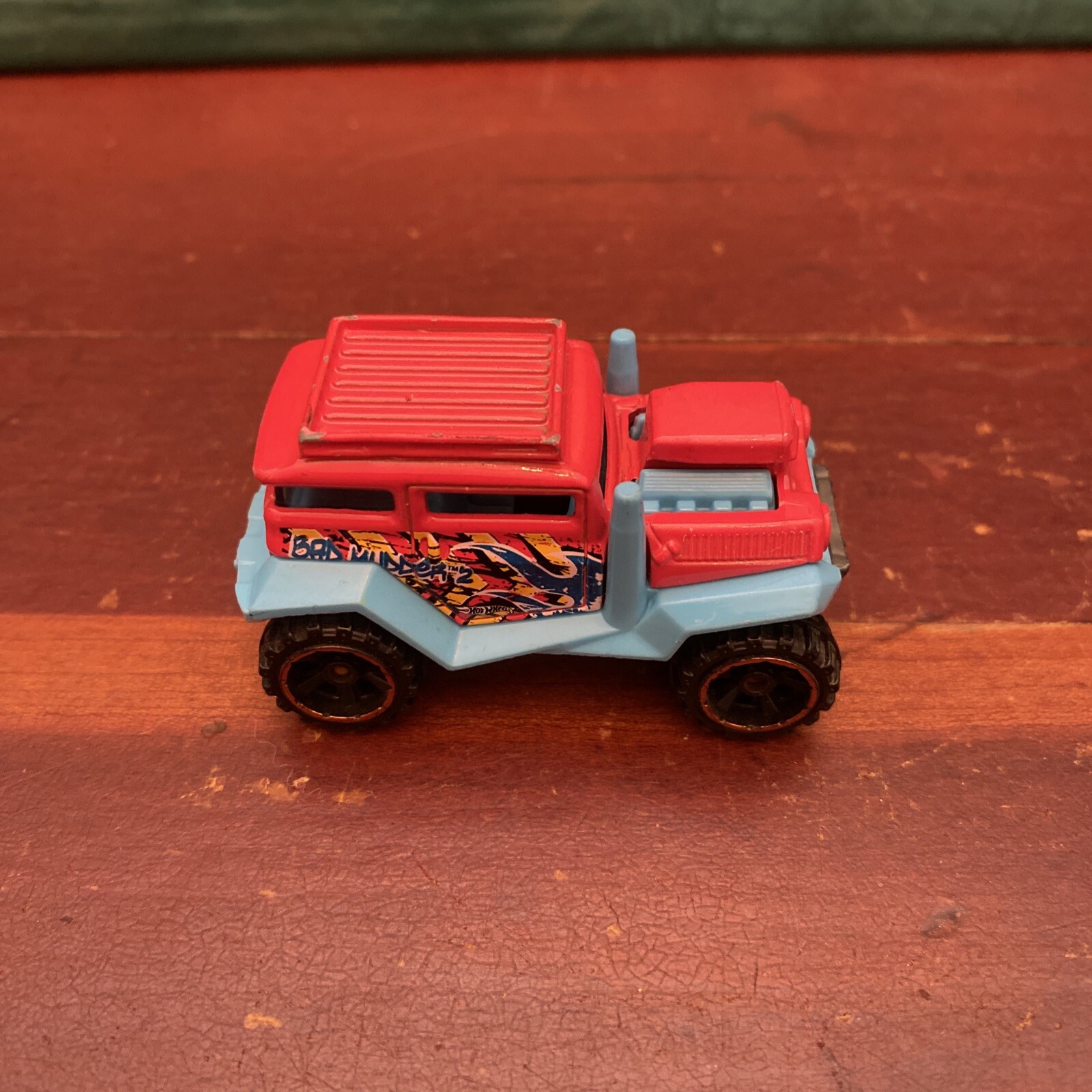 Hot Wheels Bad Mudder 2 Red & Blue Diecast Collectible Car Mattel Jeep ...