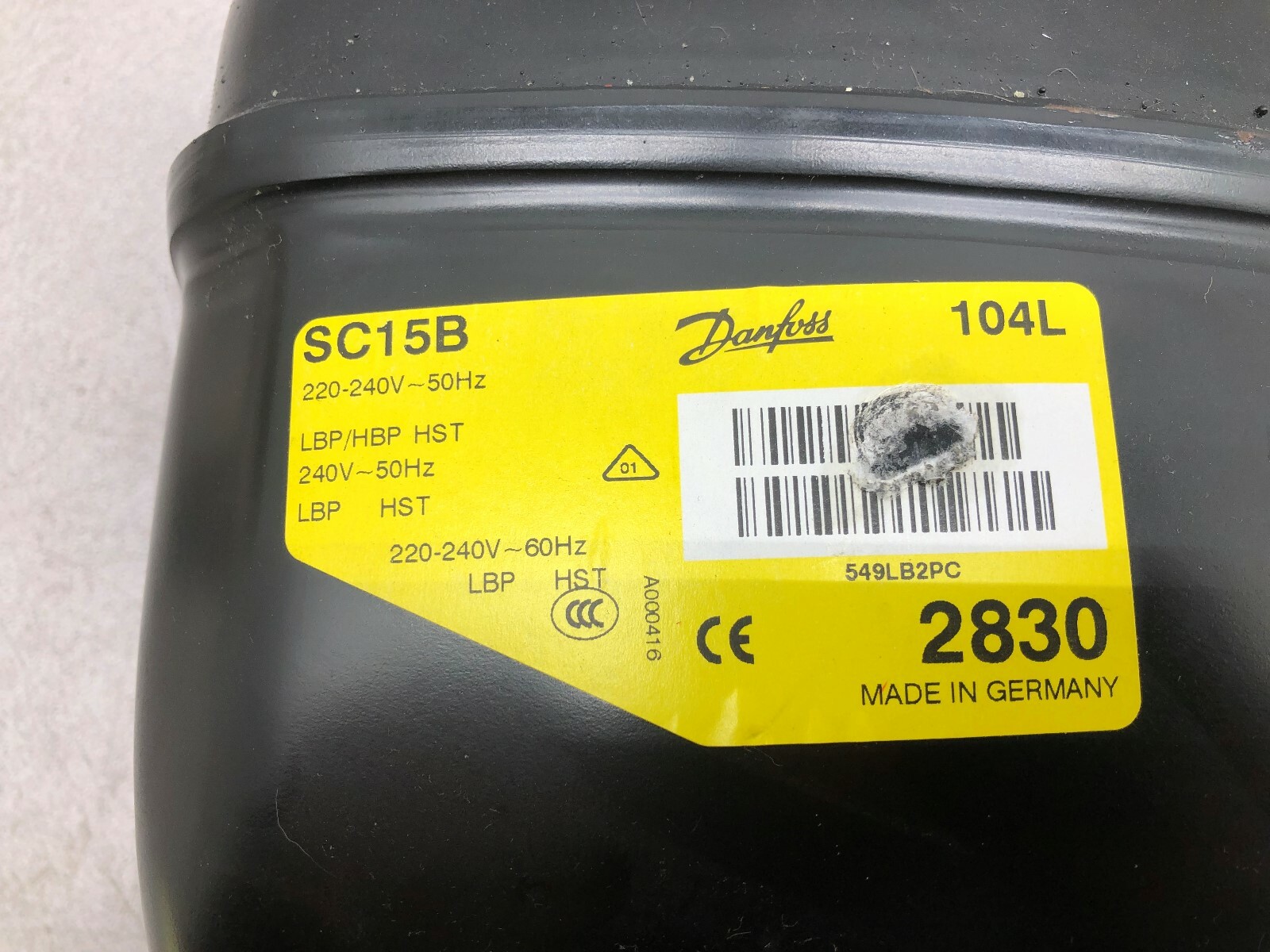NEW NO BOX DANFOSS R12 104L 2830 220-240V 50HZ 1PH LBP/HBP COMPRESSOR ...
