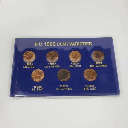 (1) 1982 US Lincoln Memorial 7 Varieties Penny 1c Cent Large & Small ...