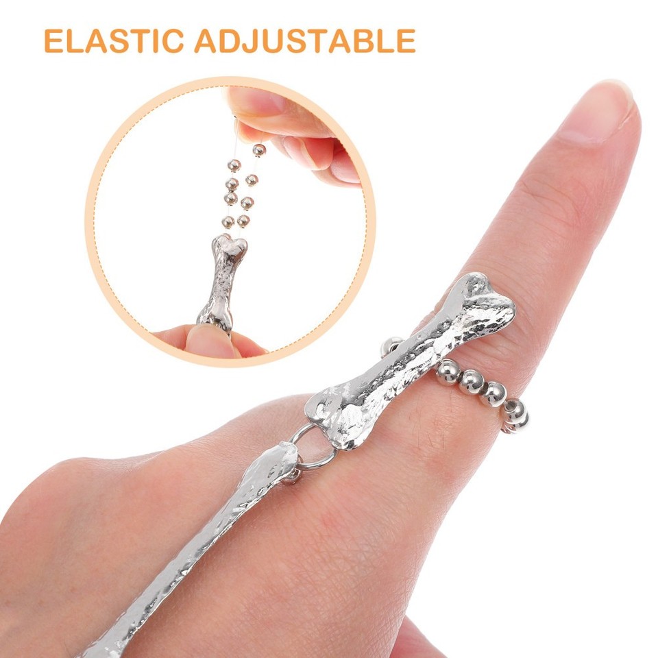 Punk Skeleton Hand Chain Fingers Bracelet Ring ( ) | eBay Australia