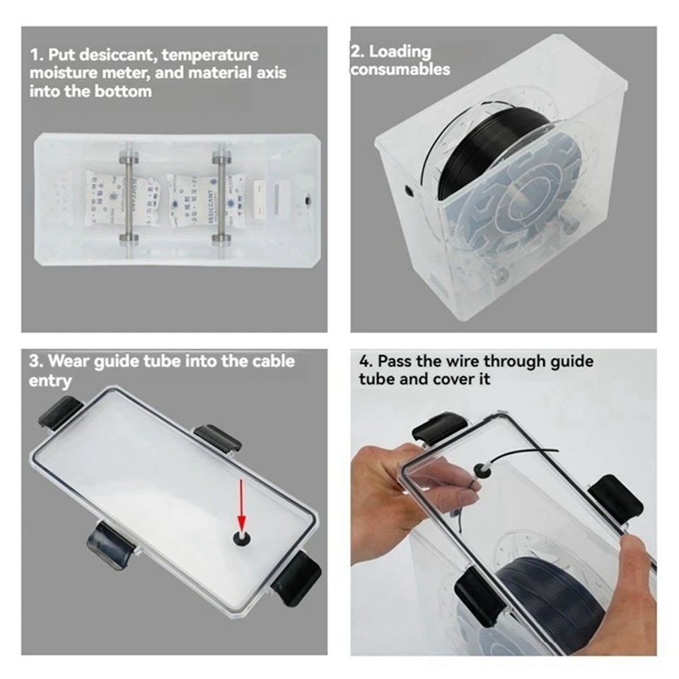 2Pcs 3D Printer Filament Dryer Box Airtight and Moisture-Resistant5917 ...