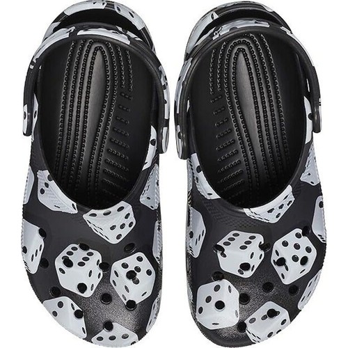 CROCS Mens Vegas Dice Size 13 Slip On Round Toe Graphic Clogs Black ...