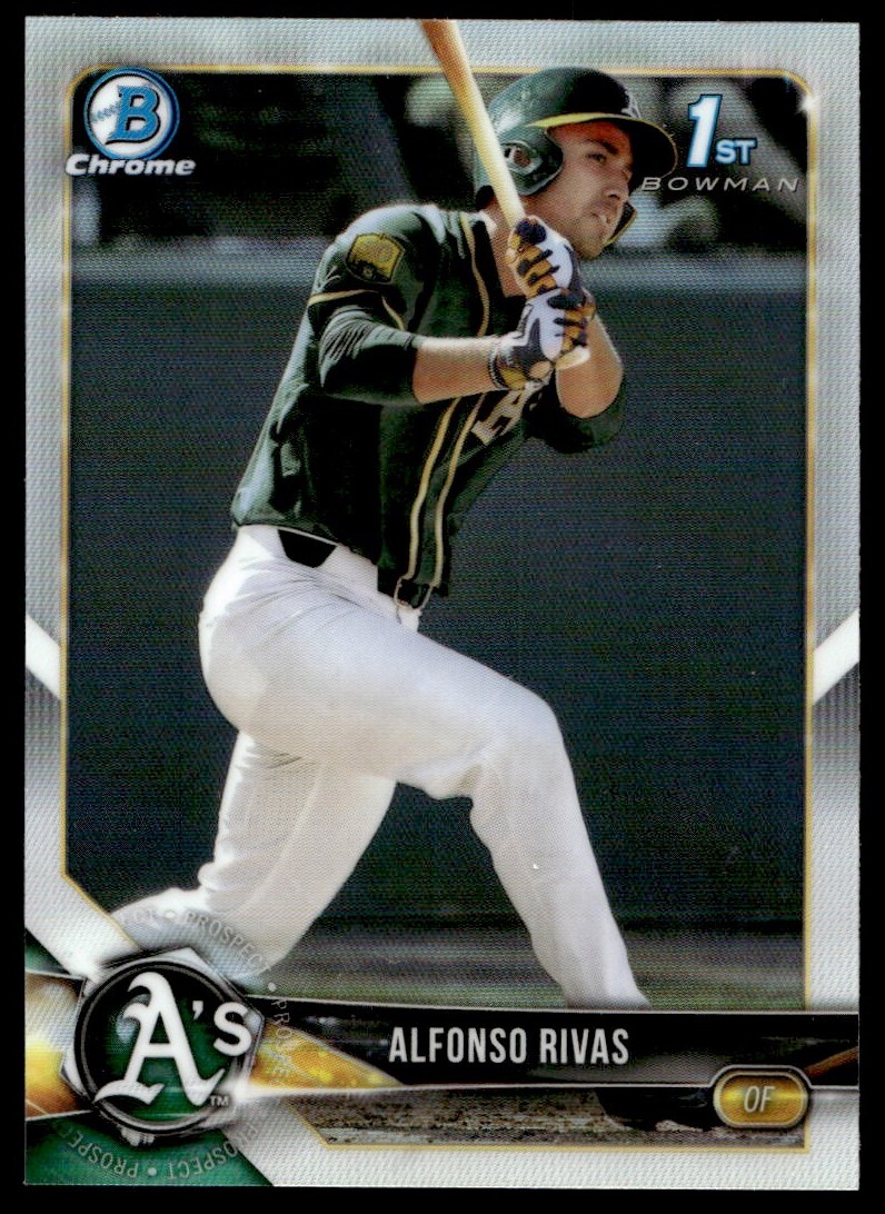 2018 Bowman Draft Chrome Refractor Alfonso Rivas G23 Oakland Athletics ...