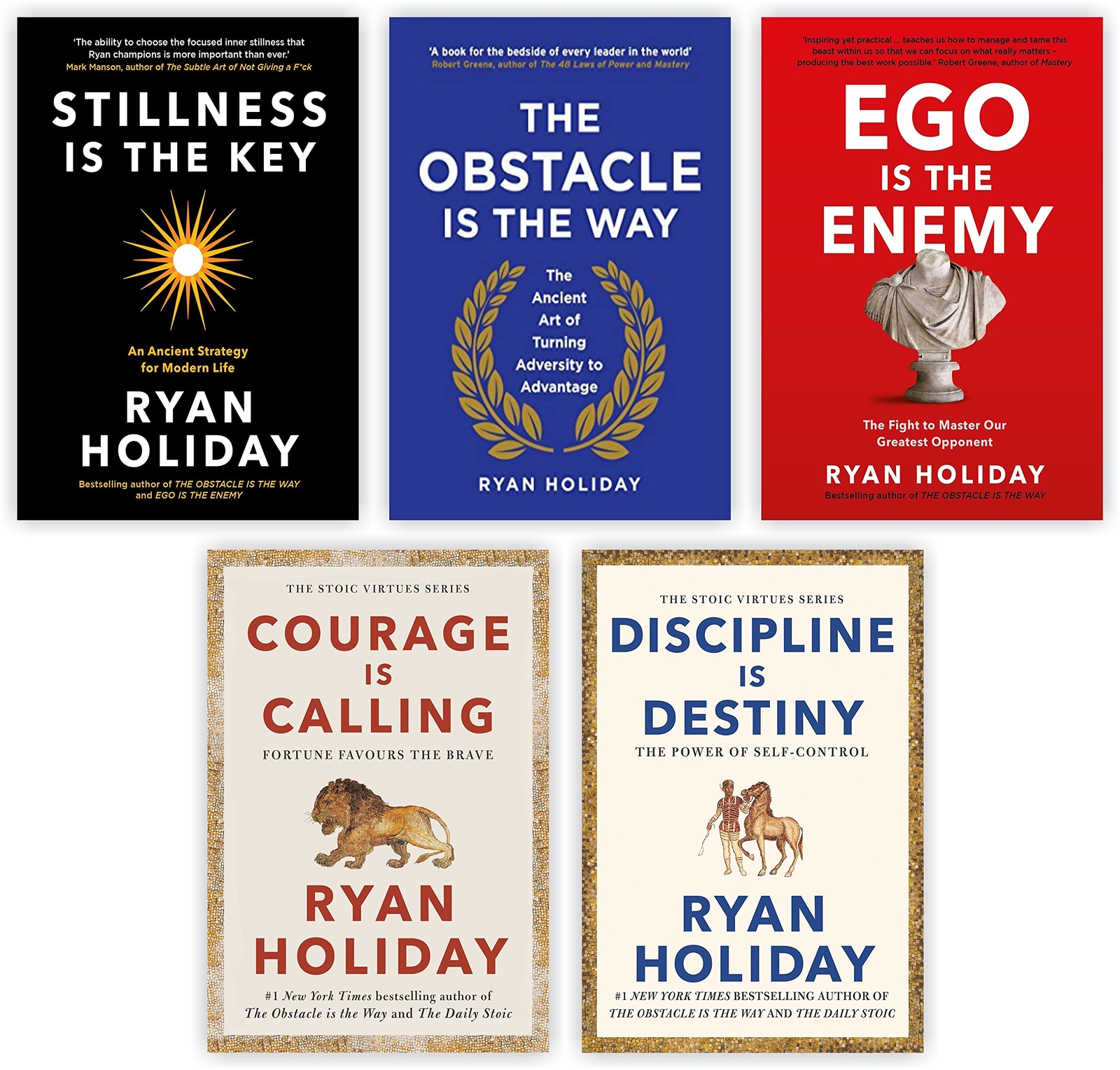 Ryan Holiday 5 Books Collection Set: Stillness Is The Key, The Obstacle ...