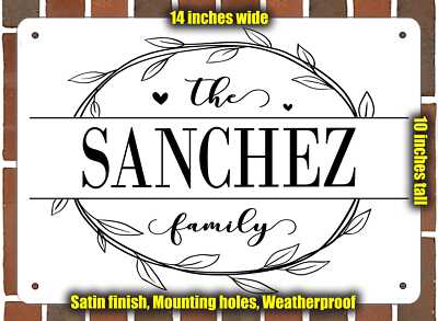Sanchez Family Decorative Metal Door or Wall Plaque (Style 1) | eBay