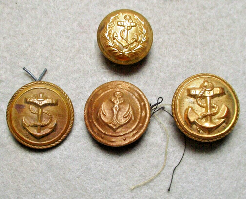 4 WWII U.S. Navy Petty Officer’s Coat Size Buttons EC, buy strings ...