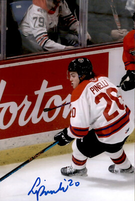 Luca Pinelli Signed Autographed 4x6 Photo Ottawa 67's / Columbus Blue ...