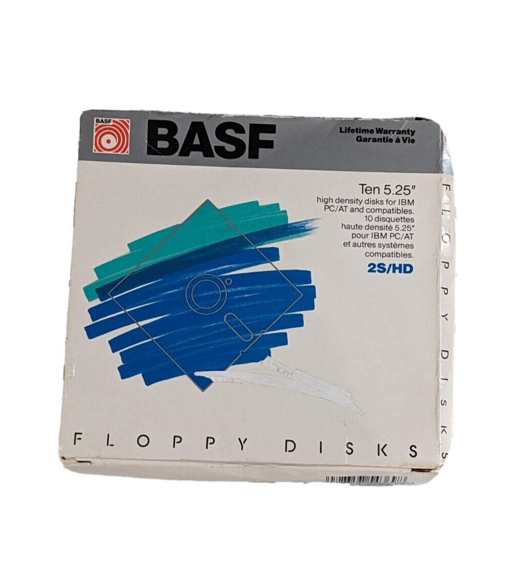 BASF Open Box 9 Pack 5.25" Floppy Disks - High Density 2S HD w/ Sleeves ...