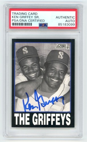 KEN GRIFFEY SR. Signed 1991 Score THE GRIFFEYS Baseball Card #841 + PSA ...