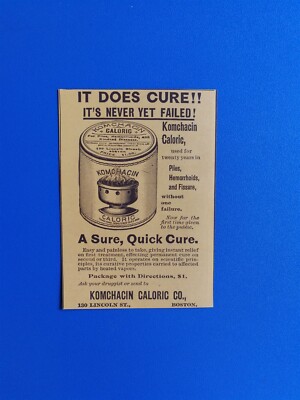 Vintage 1895 Komchacin Caloric Co. It Does Cure Original Ad | eBay