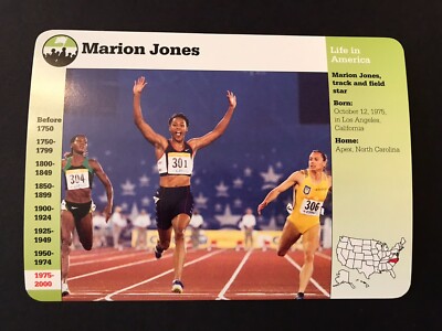 Marion Jones Track & Field Star Grolier Collector Card | eBay