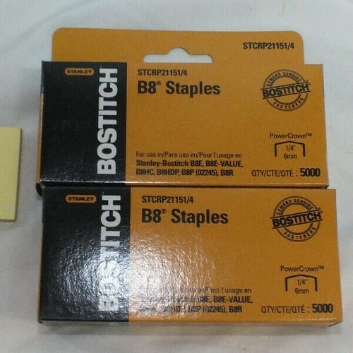 Bostitch B8 PowerCrown Premium Staples, 0.25 Inch Leg, Full-Strip ...