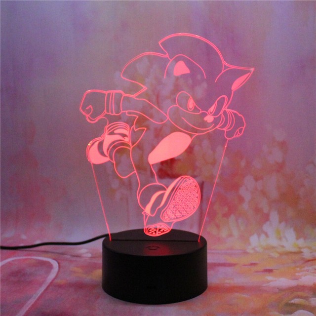 7 Color Night Light Hedgehog Sonic 3D LED Touch Home Decor Table Lamps ...