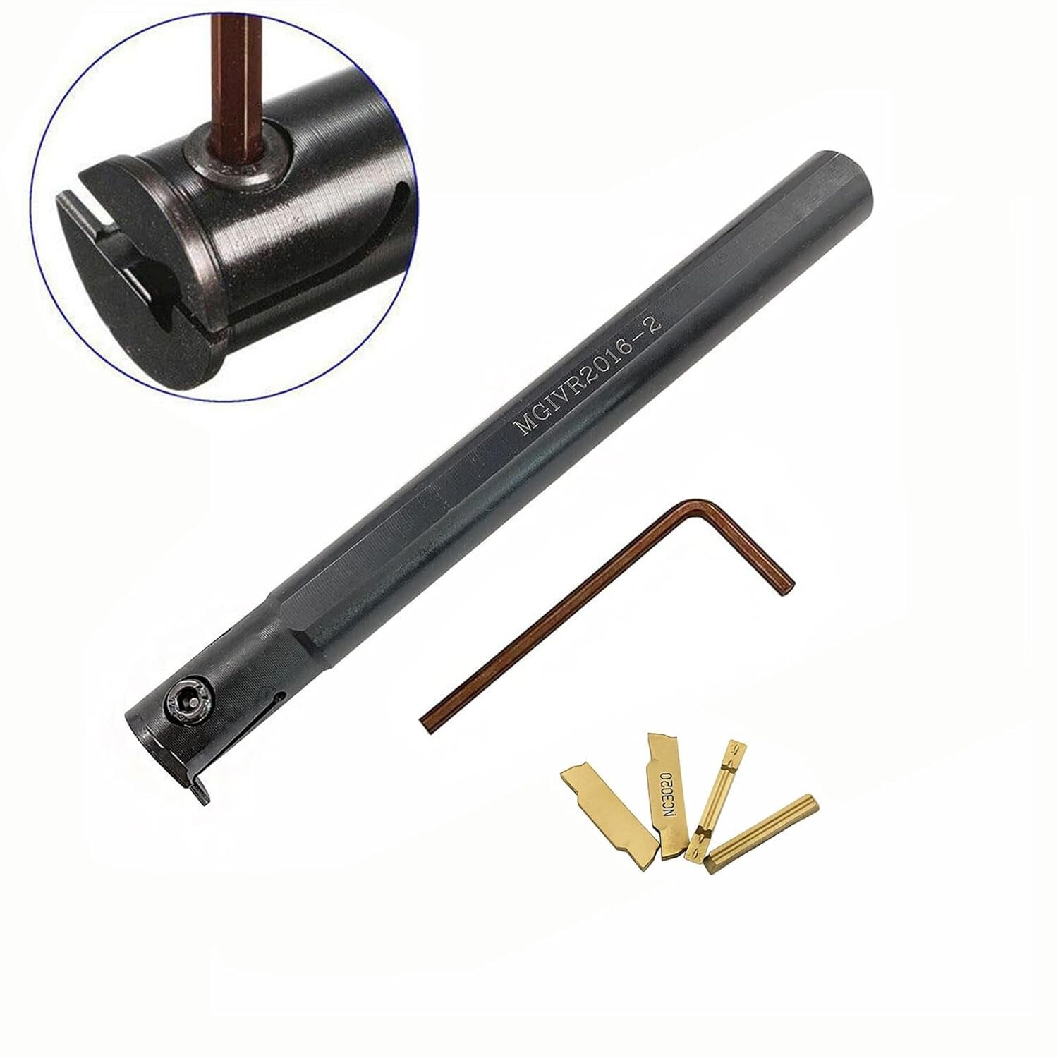 16mm CNC Lathe Internal grooving tool handle +10pcs MGMN200-G Steel ...