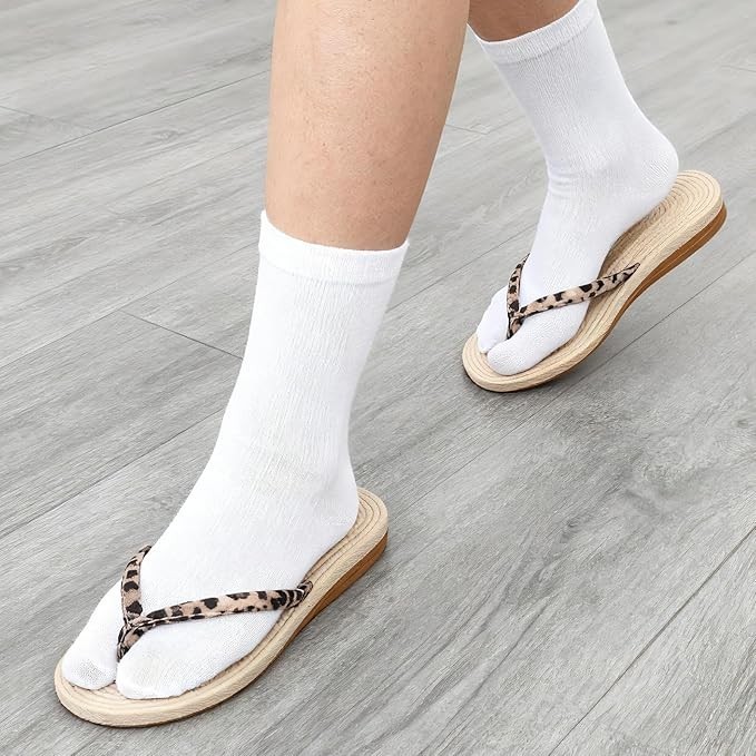 4 Pairs Tabi Split Toe Flip Flop Socks for Men Women Low-Cut Stretch ...