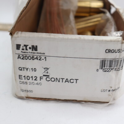 (10-Pk) Eaton Cam-Lok Plug Contact Double Set Screw Brass Female 2/0-4/ ...