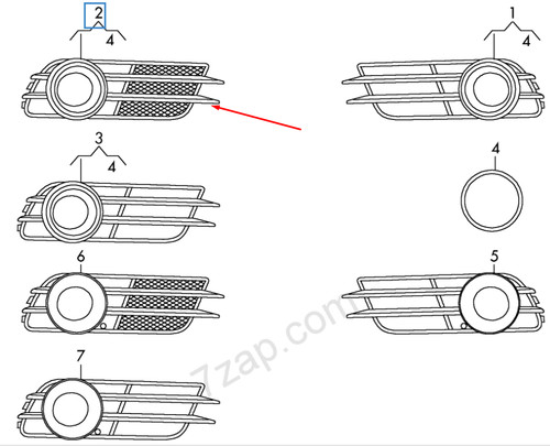 NEW AUDI A6 C7 RIGHT FOG LIGHT GRILLE 4G0807682HZDE 4G0807682H ZDE ...