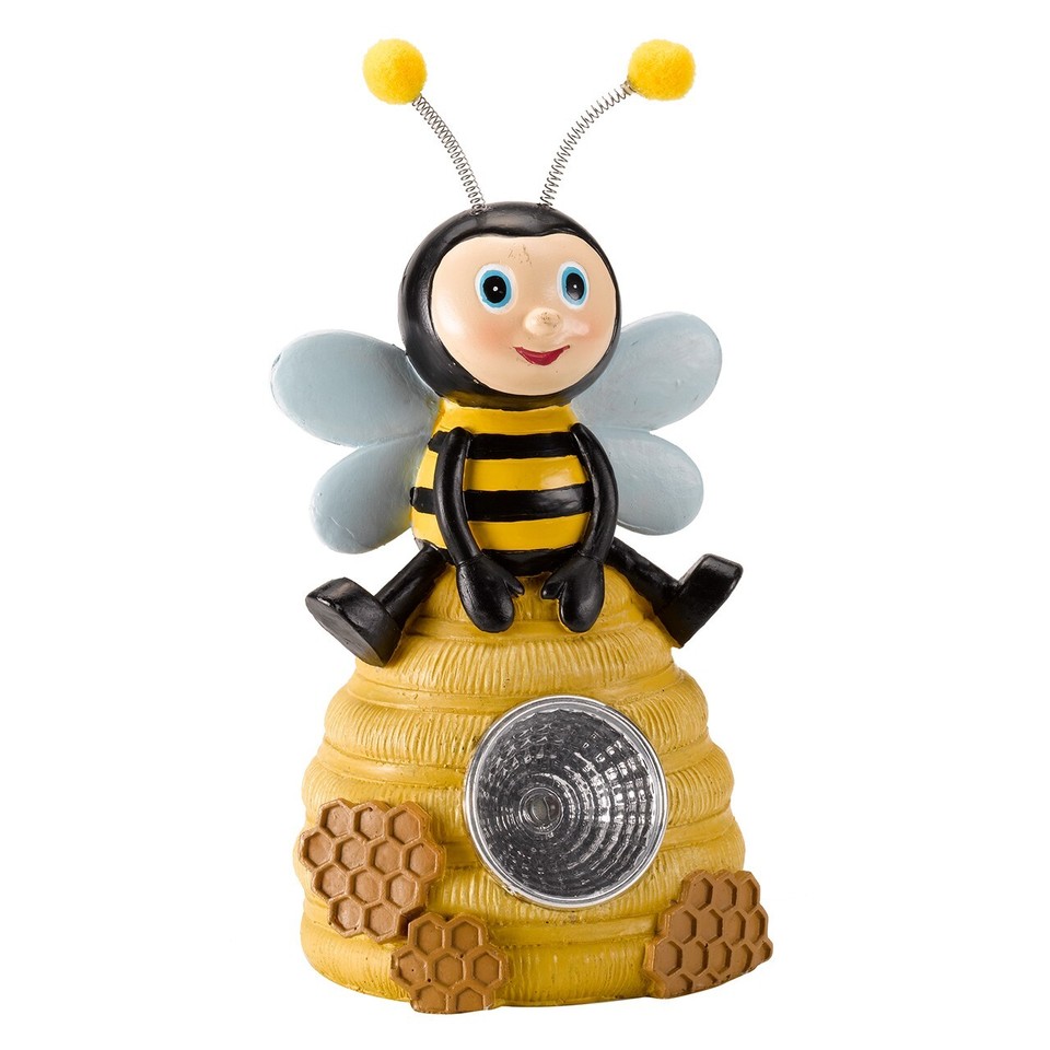 Set of 4 Solar Powered Bee Spotlights Outdoor Garden Bumblebee LED Path ...