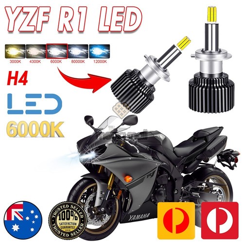 LED HEAD LIGHT For Yamaha YZF R1 2007- 2020 2 Bulb UPGRADE SWAP H4 No ...