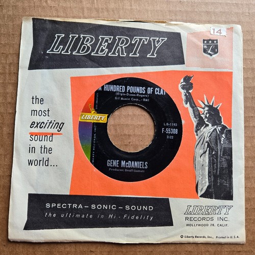GENE MCDANIELS A Hundred Pounds Of Clay LIBERTY COMPANY SLEEVE 45 ...
