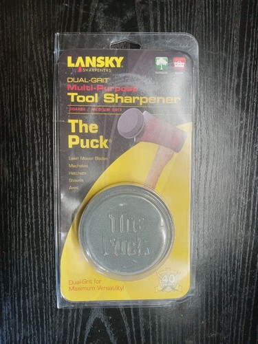 Lansky Puck Sharpener Dual-Grit Carbide Stone For Mowers Machetes ...