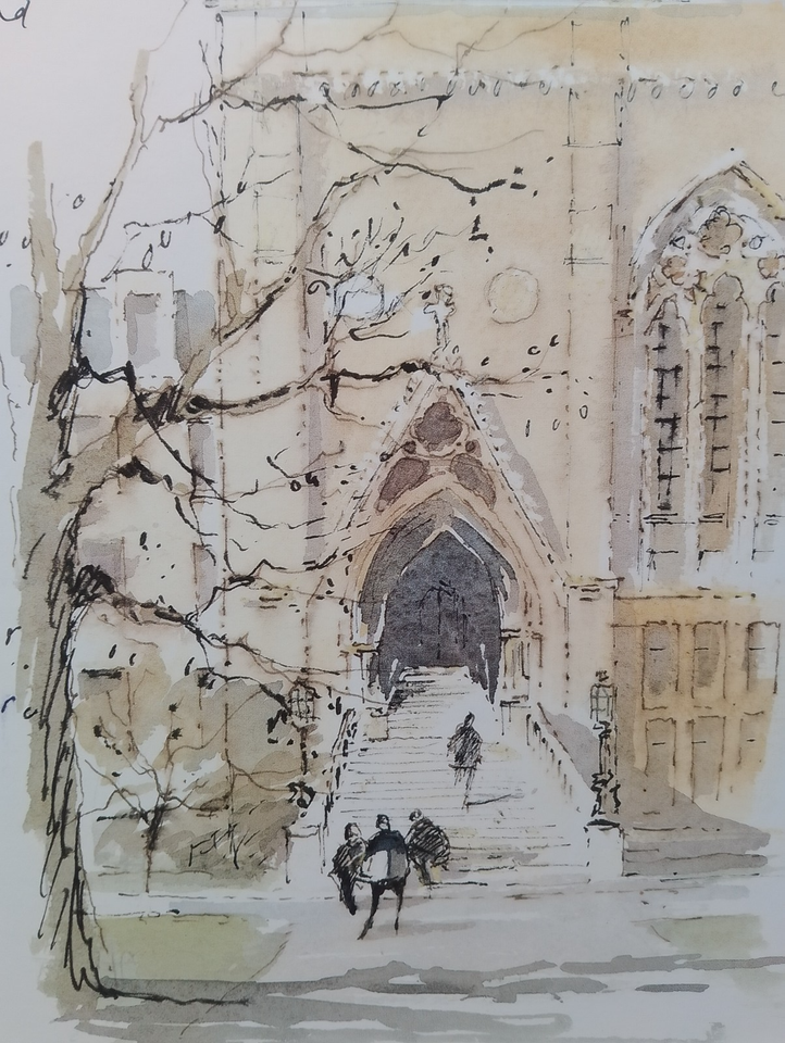 Hugh Casson print 'Balliol College, Oxford' The Hall Staircase FRAMED ...