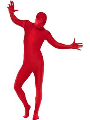 Red Second Skin Lycra All In One Body Suit Funny Fancy Dress Costume | eBay