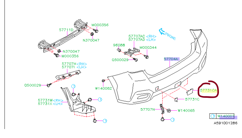 2013-2017 Subaru Crosstrek Rear Bumper Tow Hook Cover Dark Gray ...