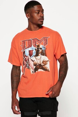 DMX Short Sleeve Crew Neck Graphic T-Shirt Orange Men's Size MEDIUM | eBay