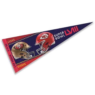 2024 Super Bowl LVIII Dueling Teams Chiefs 49ers Pennant Flag | eBay