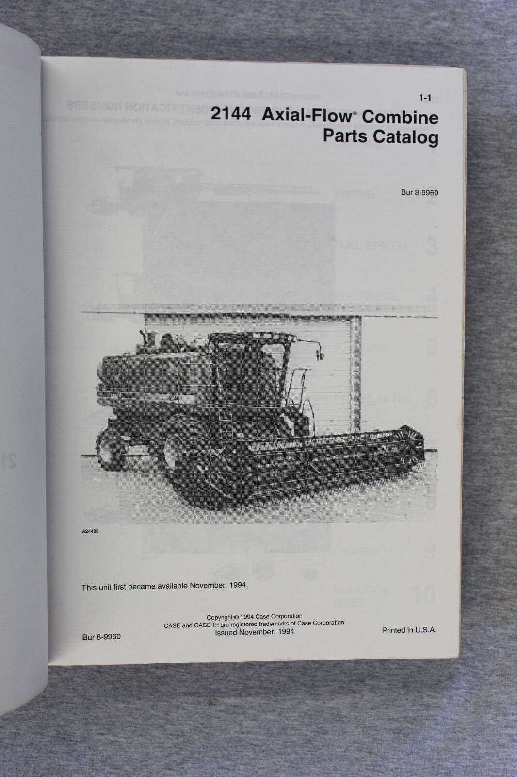 Case-IH 2144 combine original parts catalog #8-9960 | eBay