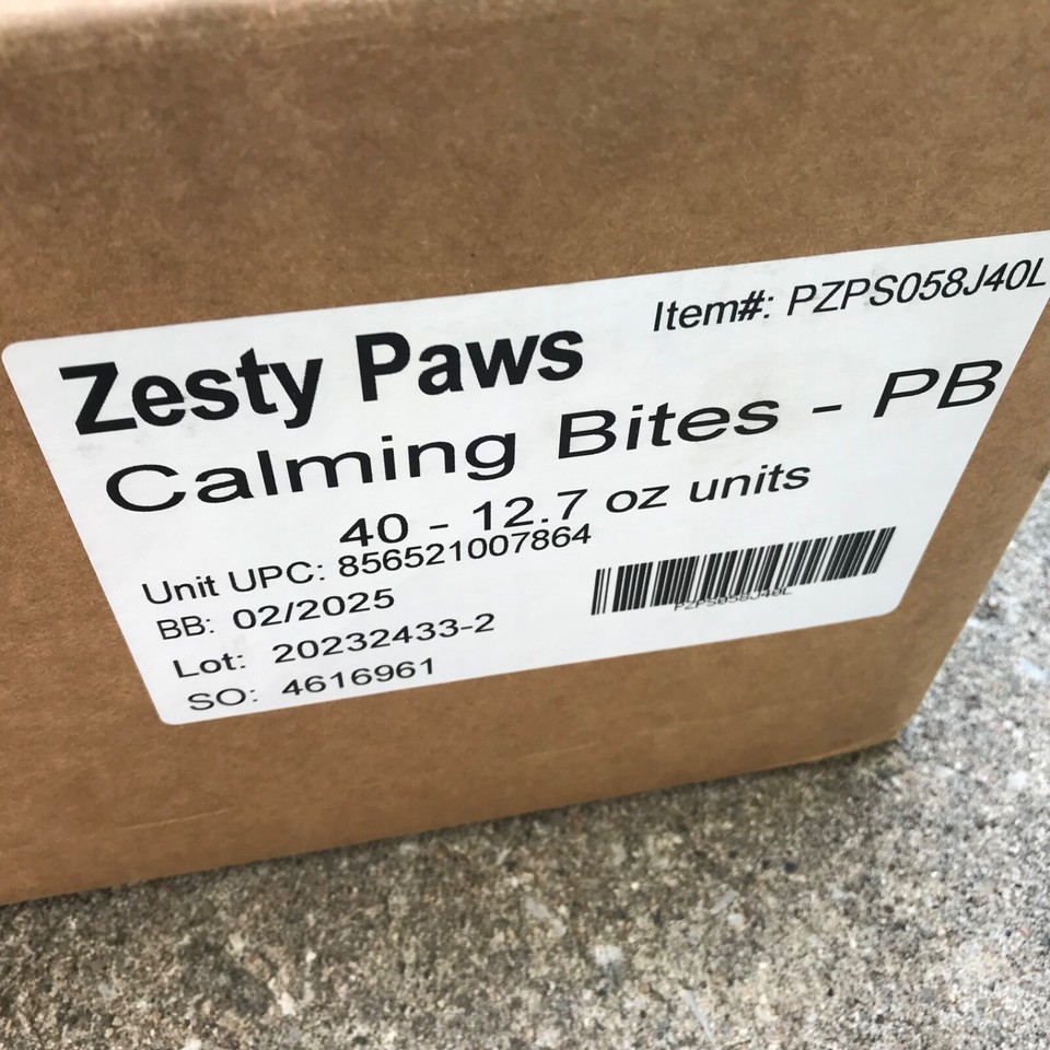 Zesty Paws Calming Bites Dogs Behavior 90 Soft Chews Pet Treats Peanut ...