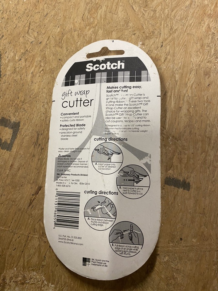 Scotch Gift Wrap Cutter Tool Green Ribbon Curler Built In New In ...