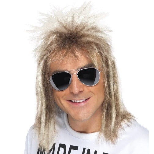 Adult 80s 1980s 80's Celebrity Mullet Wig Fancy Dress Ash Blonde by ...