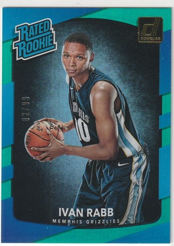2017-18 Donruss Holo Laser Green #156 Ivan Rabb RR Grizzlies #82/99 | eBay