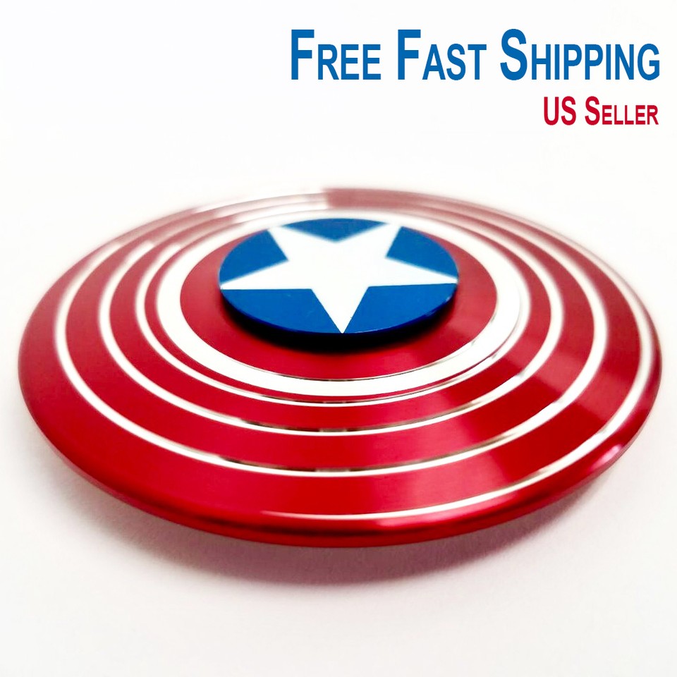 Captain America Shield Fidget Hand Spinner EDC Focus For Kids ADHD ...