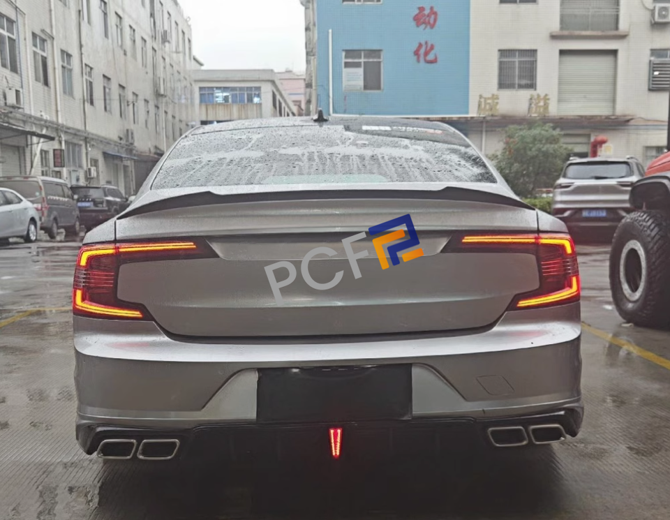 Fit For 2021-2025 Volvo S90 Rear Trunk Real Carbon Fiber Rear Spoiler ...