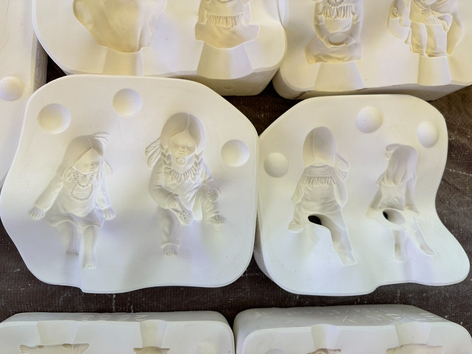 VINTAGE KIMPLE CERAMIC MOLD #2556/2557/2558/2559/2560/2561 INDIAN ...