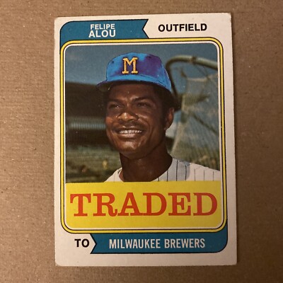 1974 Topps Baseball Felipe Alou Milwaukee Brewers Card #485T | eBay
