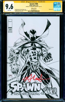 Spawn #300 CGC SS 9.6 B&W SKETCH signed Jason Shawn Alexander NM+ ...