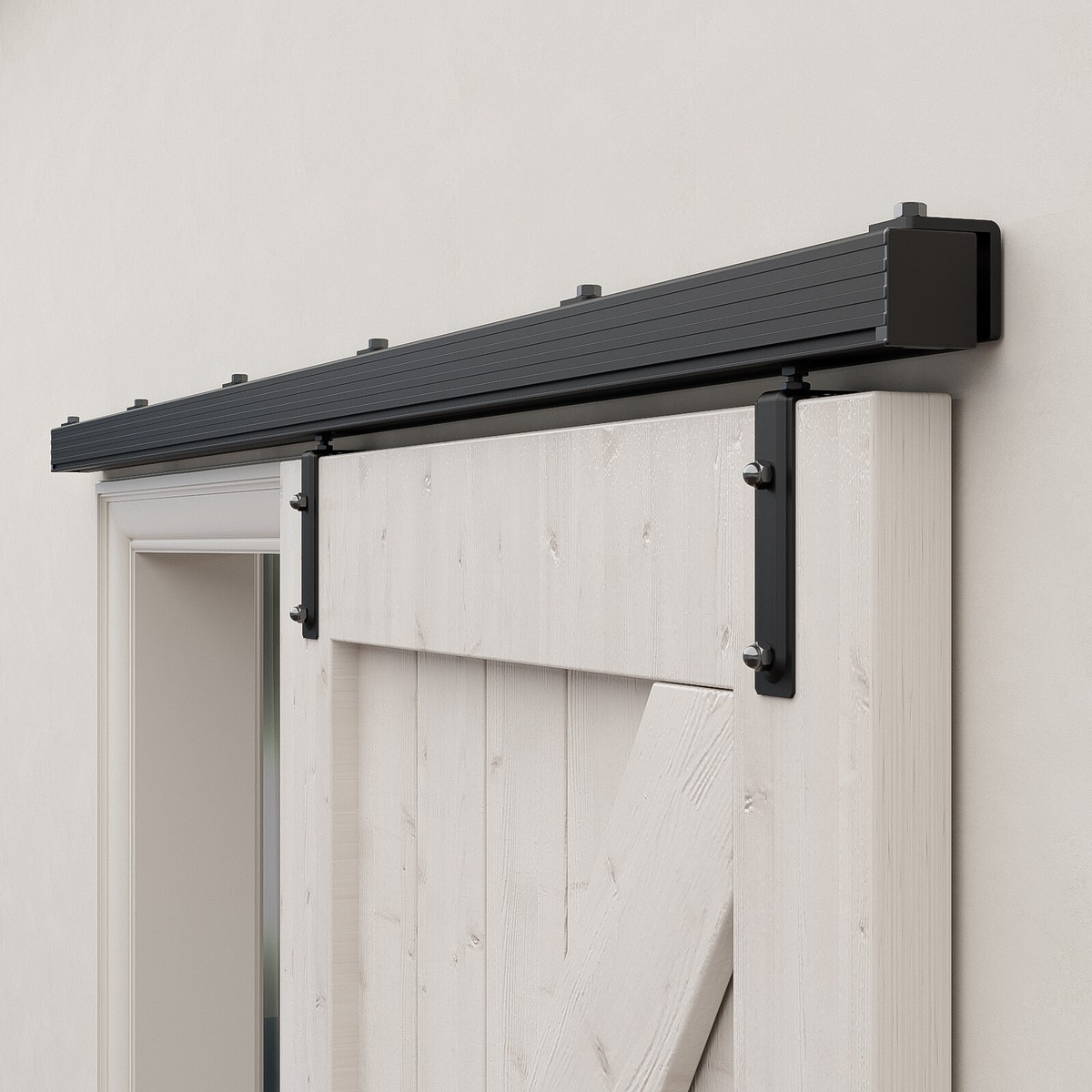Door Box Rail Track Set 10 Sliding Barn Door Track Single Wall Box