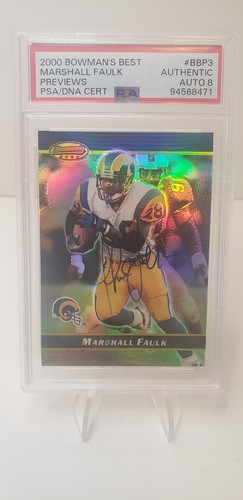 2000 Bowman's Best Marshall Faulk Previews #BBP3 PSA/DNA Cert Auto 8 ...