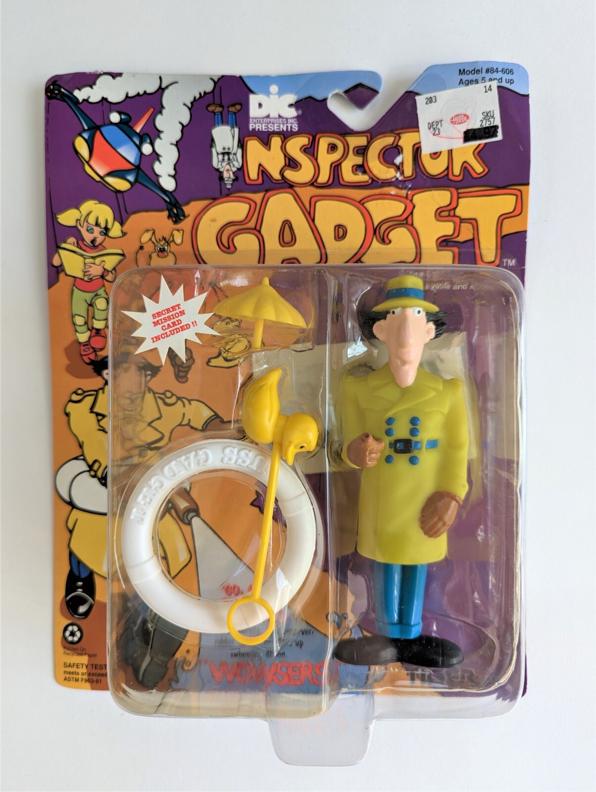 Inspector Gadget W/go Go Gaget Water Pistol Figure Tiger Toys 1992 MOC ...