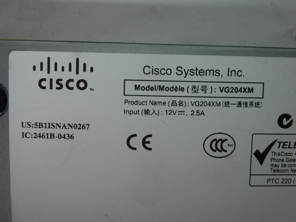 Cisco VG204XM Quad-Port Analog Voice Gateway VoIP Phone Business (J056 ...